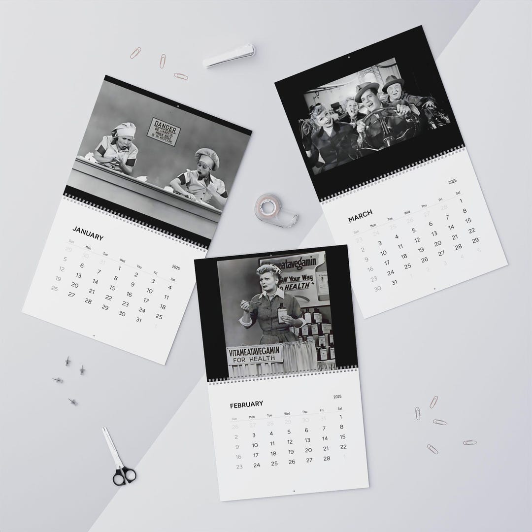 2025 i Love Lucy Wall Calendar Iconic 1950s Sitcom Photos Rare Vintage ...