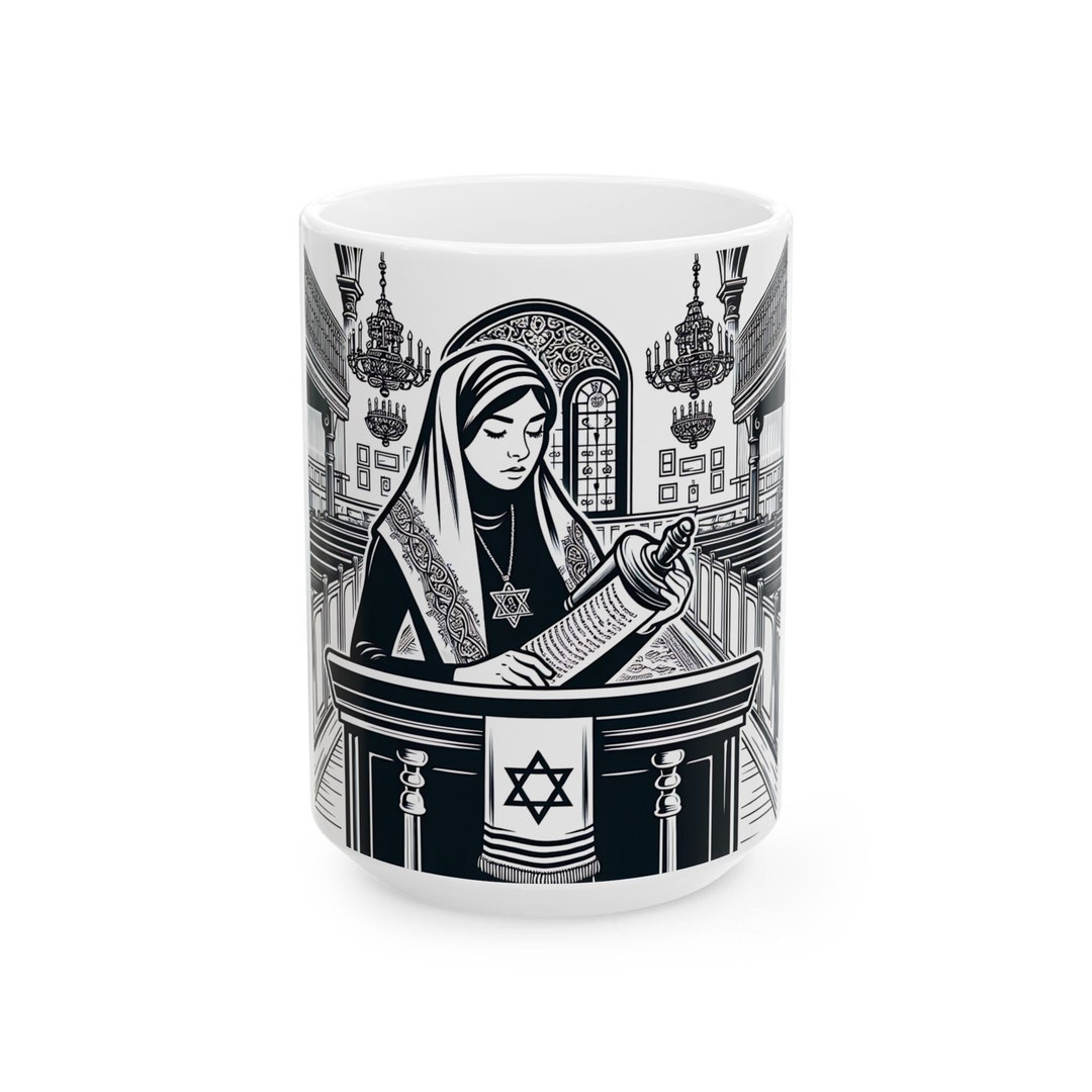 Jewish Rabbi Ceramic Mug Custom Religious Cup for Her or Him Jewish ...