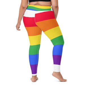 Rainbow LGBTQ Leggings – High-waisted Yoga Pants, Supportive Fitness ...