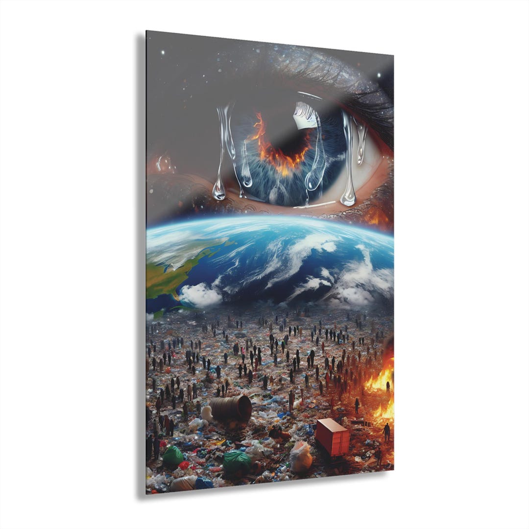 God's Tears Acrylic Earth Print: Thought-provoking Spiritual Wall Art ...