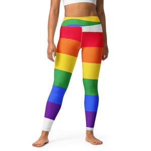 Rainbow LGBTQ Leggings – High-waisted Yoga Pants, Supportive Fitness ...