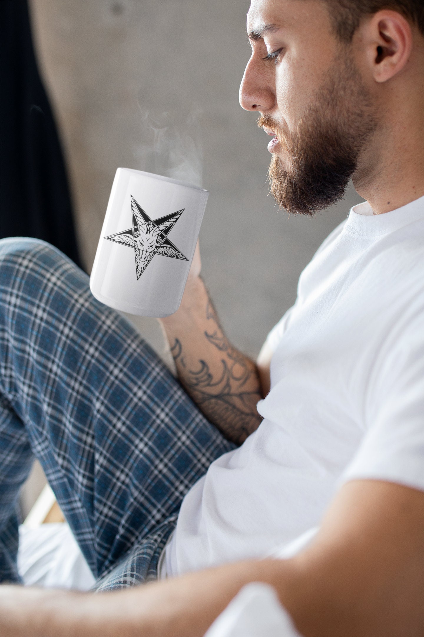 Custom Lucifer Mug | Engraved Sigil of Lucifer and Baphomet ...