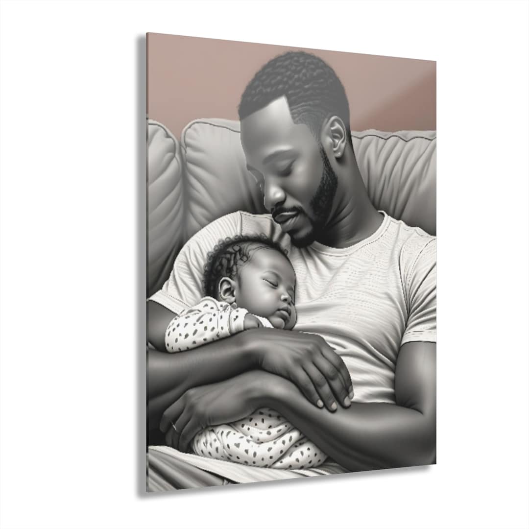 Father and Baby Acrylic Wall Art | Family Wall Decor | Parent and Child ...