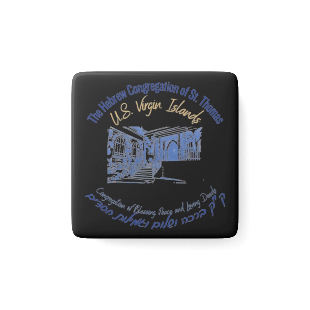 Square Porcelain Magnet With Hebrew Congregation of St. Thomas Logo ...