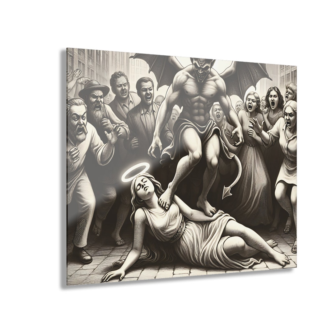 Angels and Devils Acrylic Print | Christian Religious Art | Spiritual ...