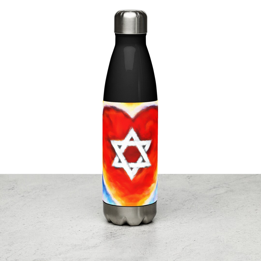 Stainless Steel Water Bottle With Star of David, Stainless Steel, Water ...