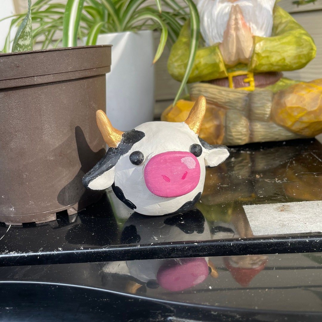 Uggos Cute Aesthetic Cheeky Cow Clay Figurine - Etsy