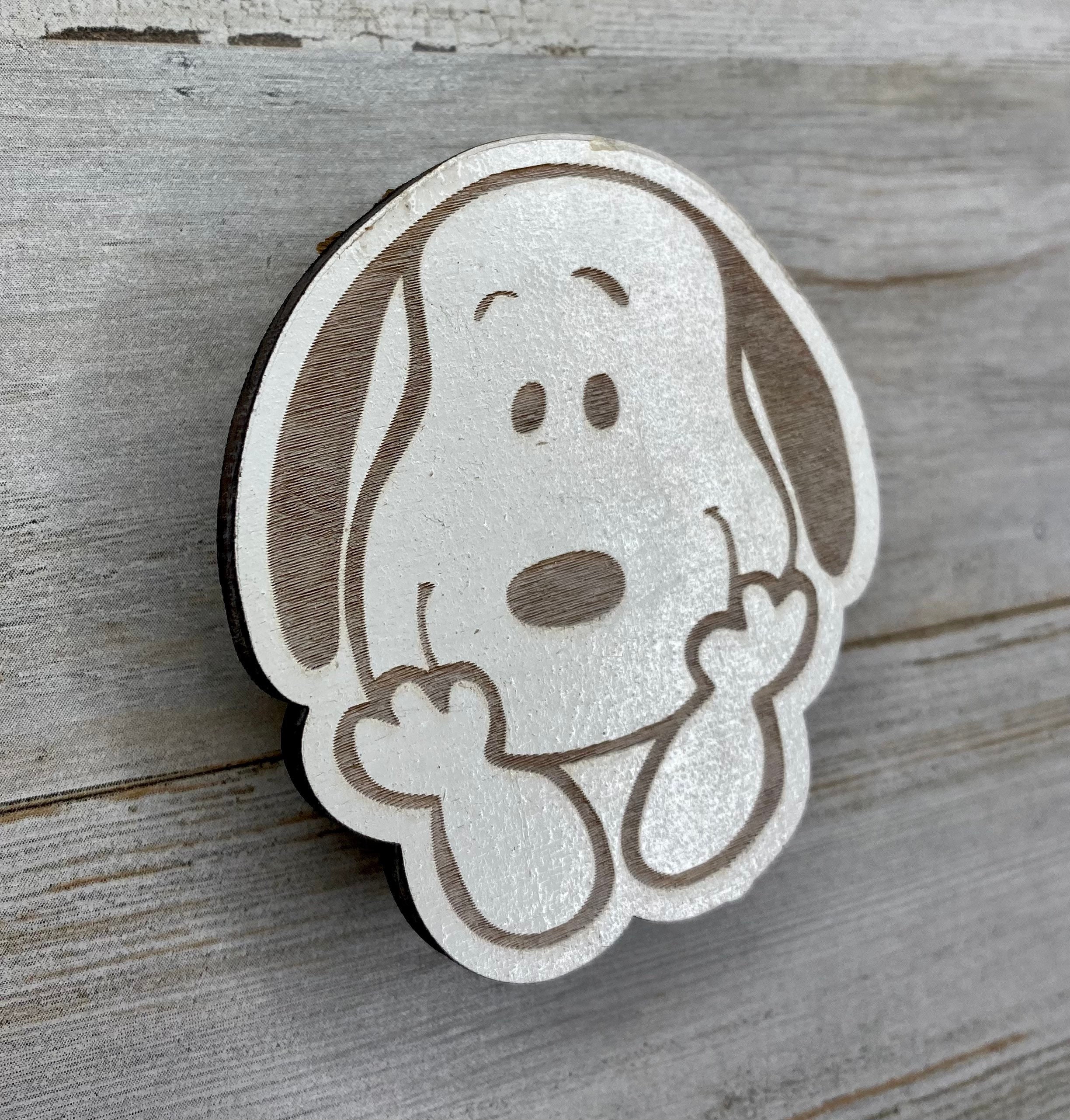 Snoopy , Charlie Brown,laser Engraved, Funny Wooden Button Pins, Wooden ...