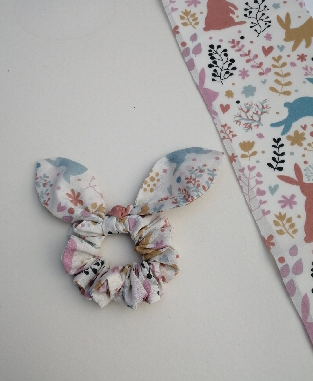Scrunchie With Bunny Ears Tie Made With a Pretty Bunny - Etsy