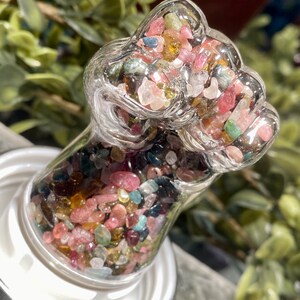 Crystal Fist Water Bottle W/ Glass Rose Quartz Straw - Etsy