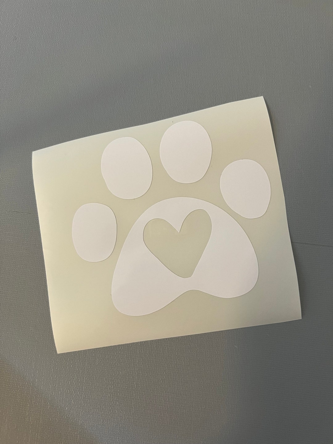 Paw Print Heart Decal - Etsy