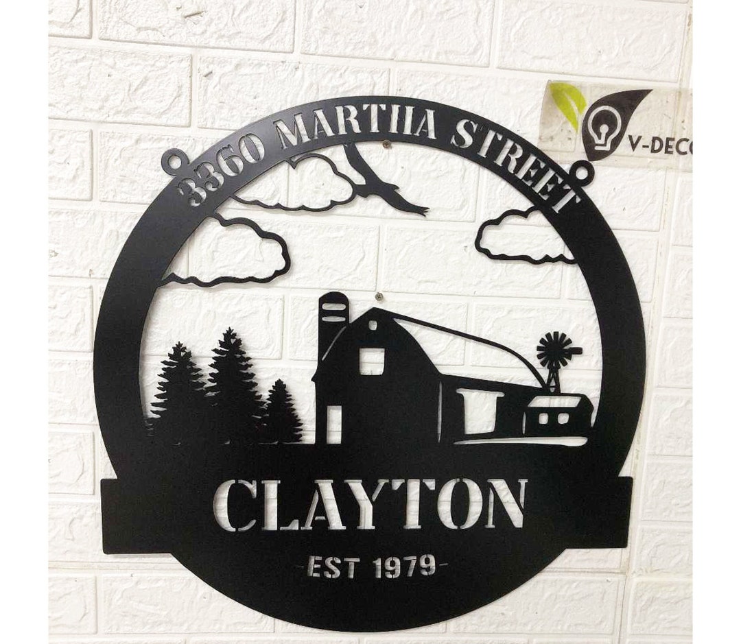 Personalized Metal Farm Barn Sign Farm Scene Wall Decor Etsy