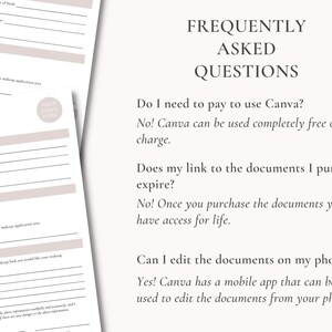 Makeup Artist Client Intake Form | Makeup Client Form | Makeup Artist ...