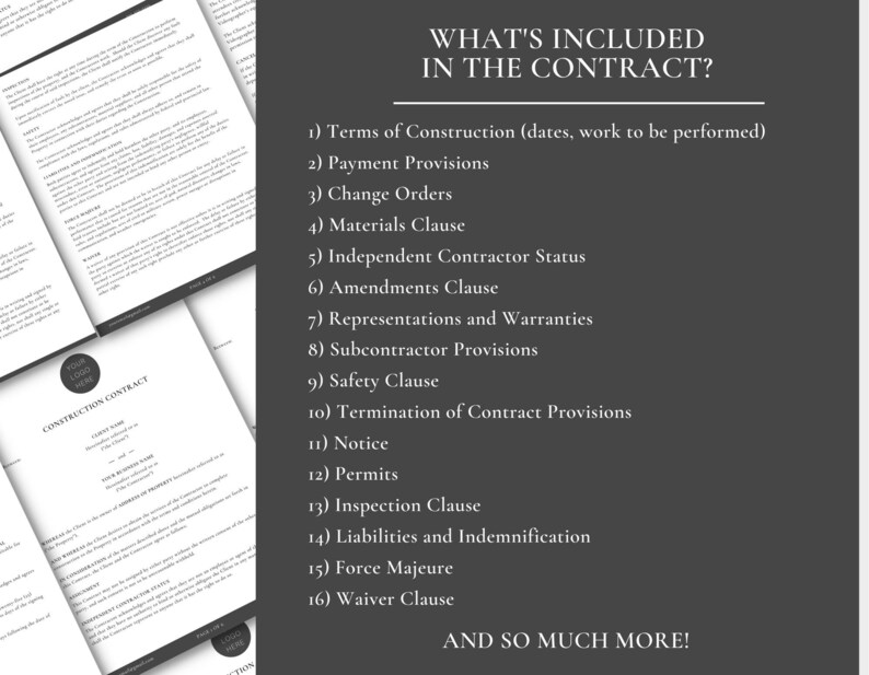 Professional Construction Contract | Professional Contractor Contact ...