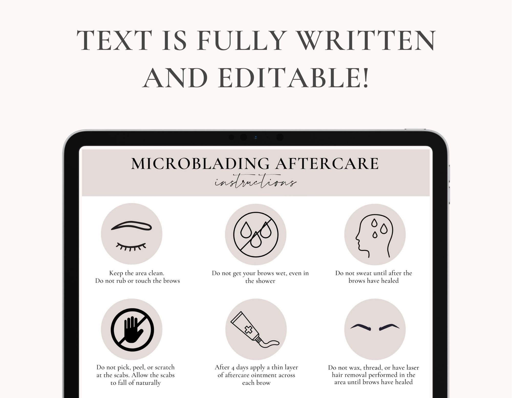 Illustrated Microblading Aftercare Instructions | Microblading Business ...