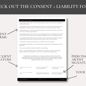 Piercing Client Intake and Consent Form | Ear Piercing Form Template ...