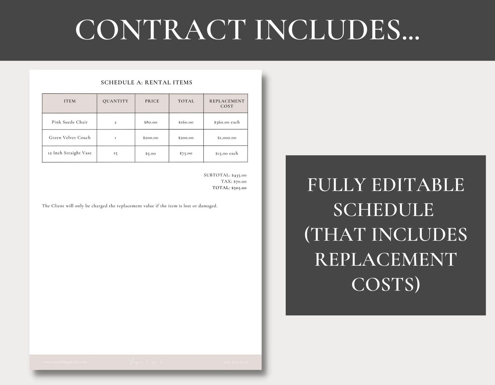 Event Decor Rental Document Bundle | Event Decor Rental Contract ...