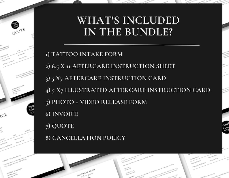 Tattoo Artist Document Bundle Editable Tattoo Consent Form - Etsy Canada