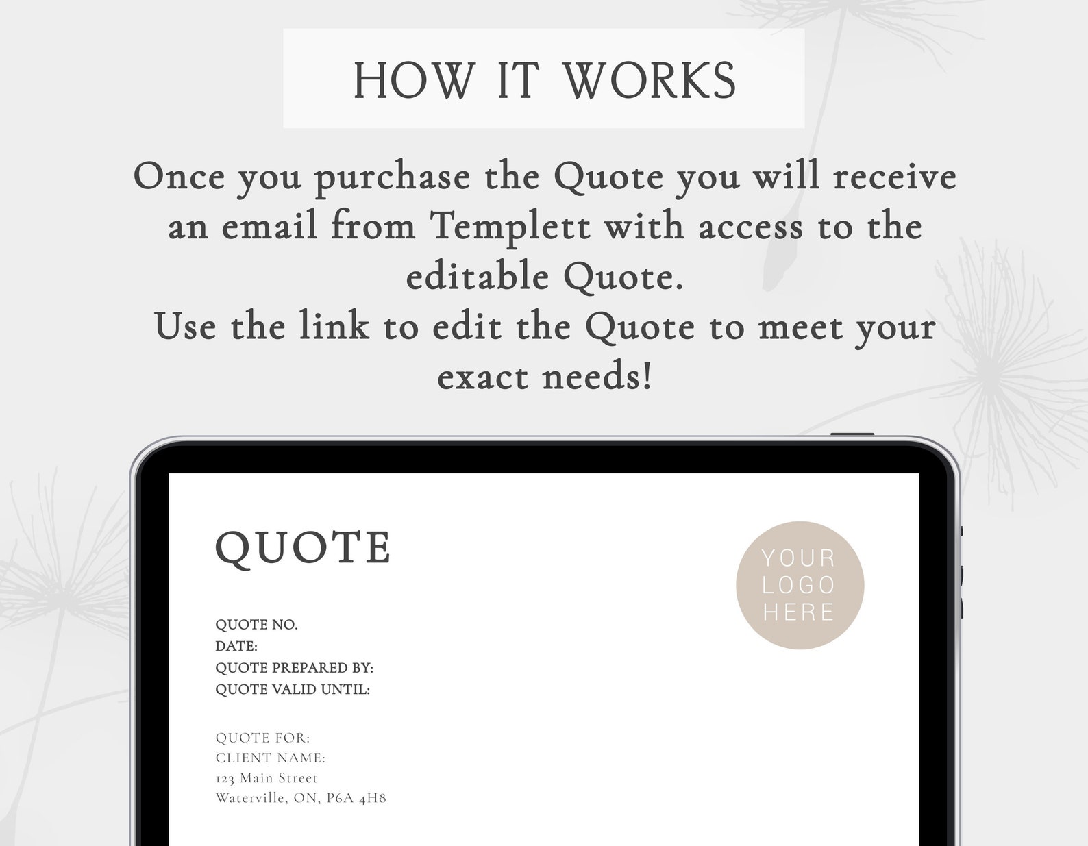 Editable Price Quotation Form Small Business Price Quote Modern ...