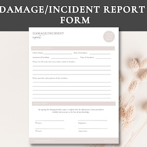 Editable Damage Incident Report Form | Incident Report Form | Damage ...
