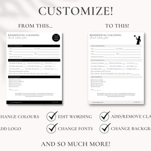 Residential Cleaning Service Client Intake Form | Cleaning Service ...