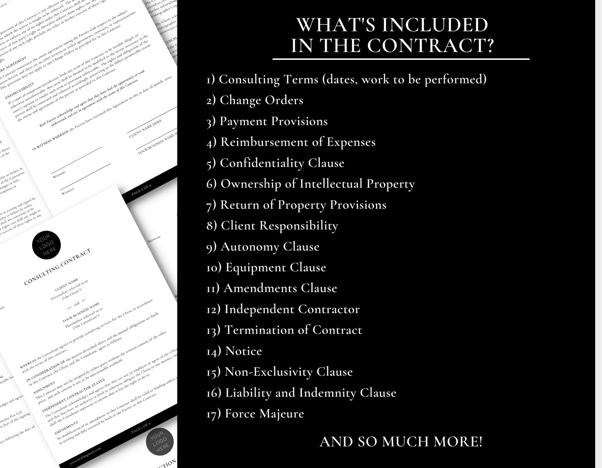 Independent Consultant Contract Template Consulting Services - Etsy