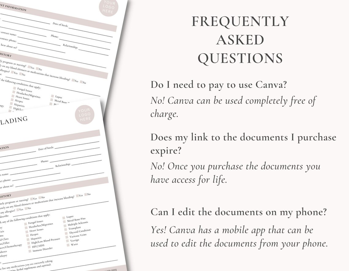 Microblading Client Intake and Consent Form Microblading Consultation ...