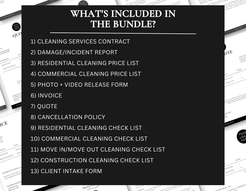 Cleaning Business Document Bundle | Editable Cleaning Business ...