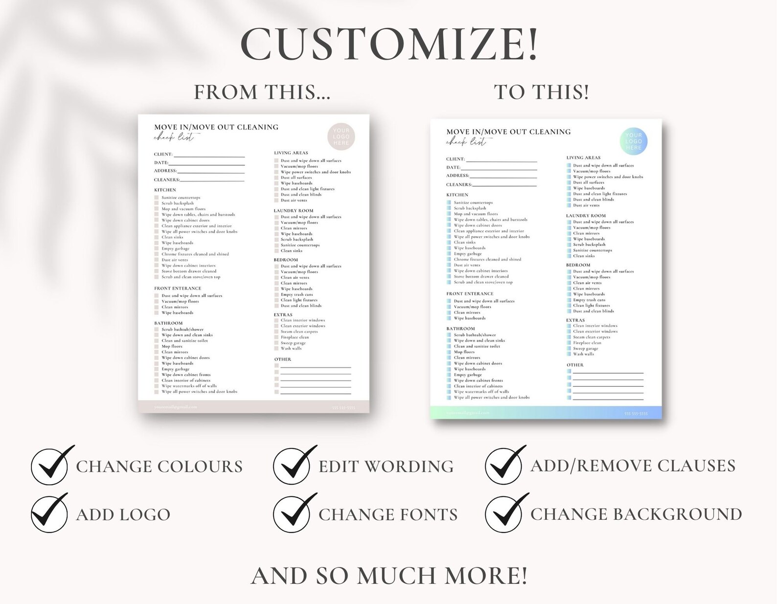 Cleaning Business Document Bundle Editable Cleaning Business - Etsy Canada