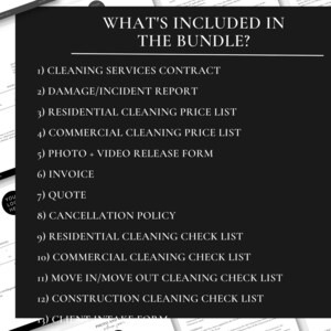 Cleaning Business Document Bundle Editable Cleaning Business Documents ...