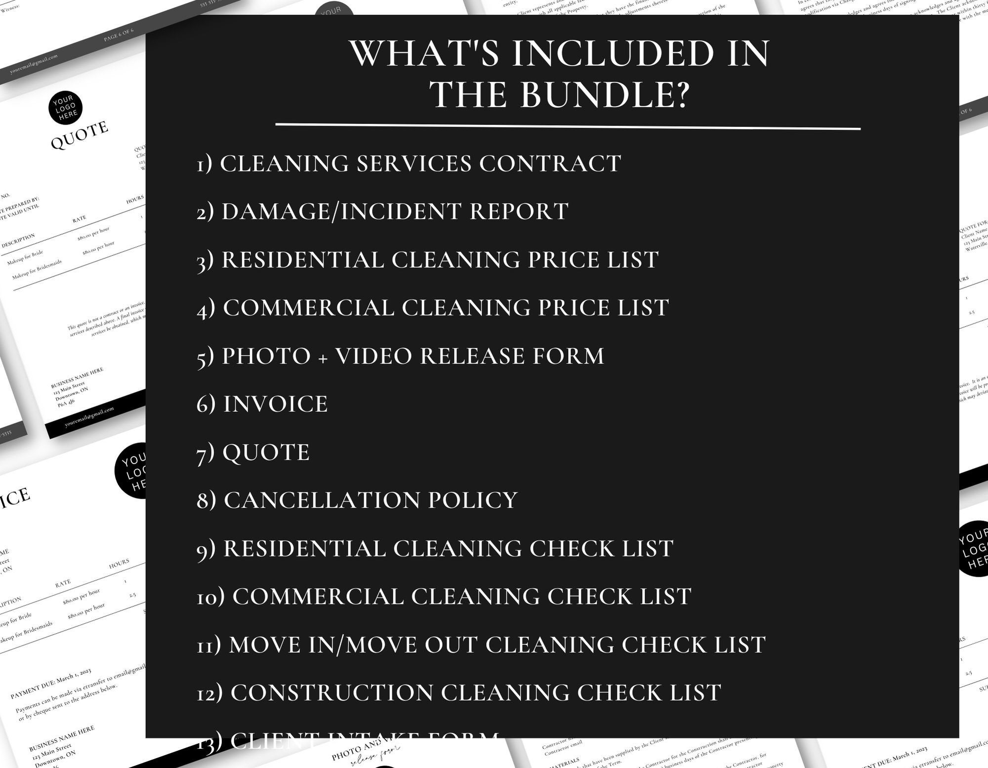Cleaning Business Document Bundle Editable Cleaning Business - Etsy Canada