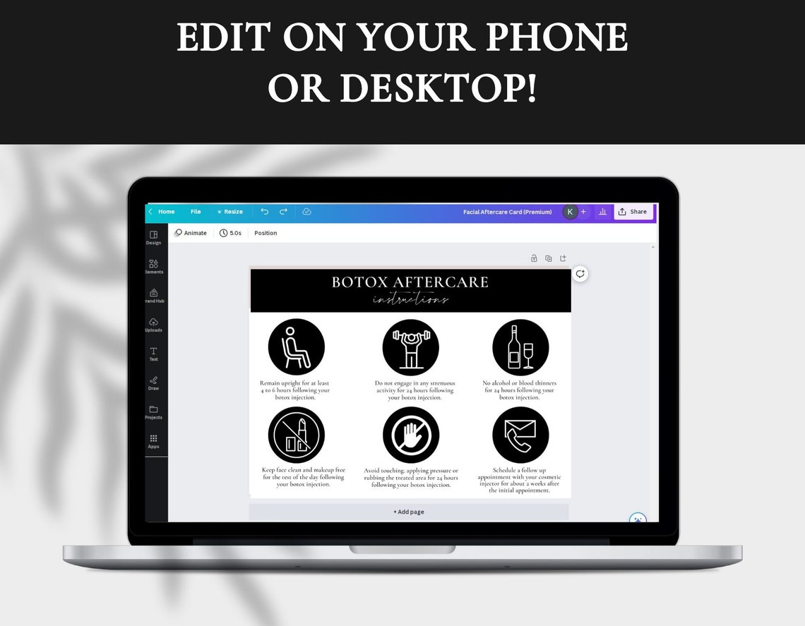 Illustrated Botox Aftercare Instructions Botox Client Form Botox ...