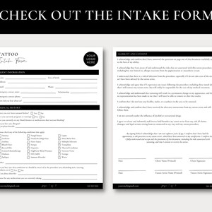 Tattoo Artist Document Bundle | Editable Tattoo Consent Form | Tattoo ...