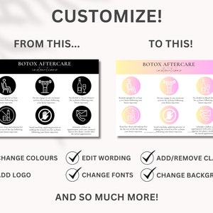 Illustrated Botox Aftercare Instructions | Botox Client Form | Botox ...