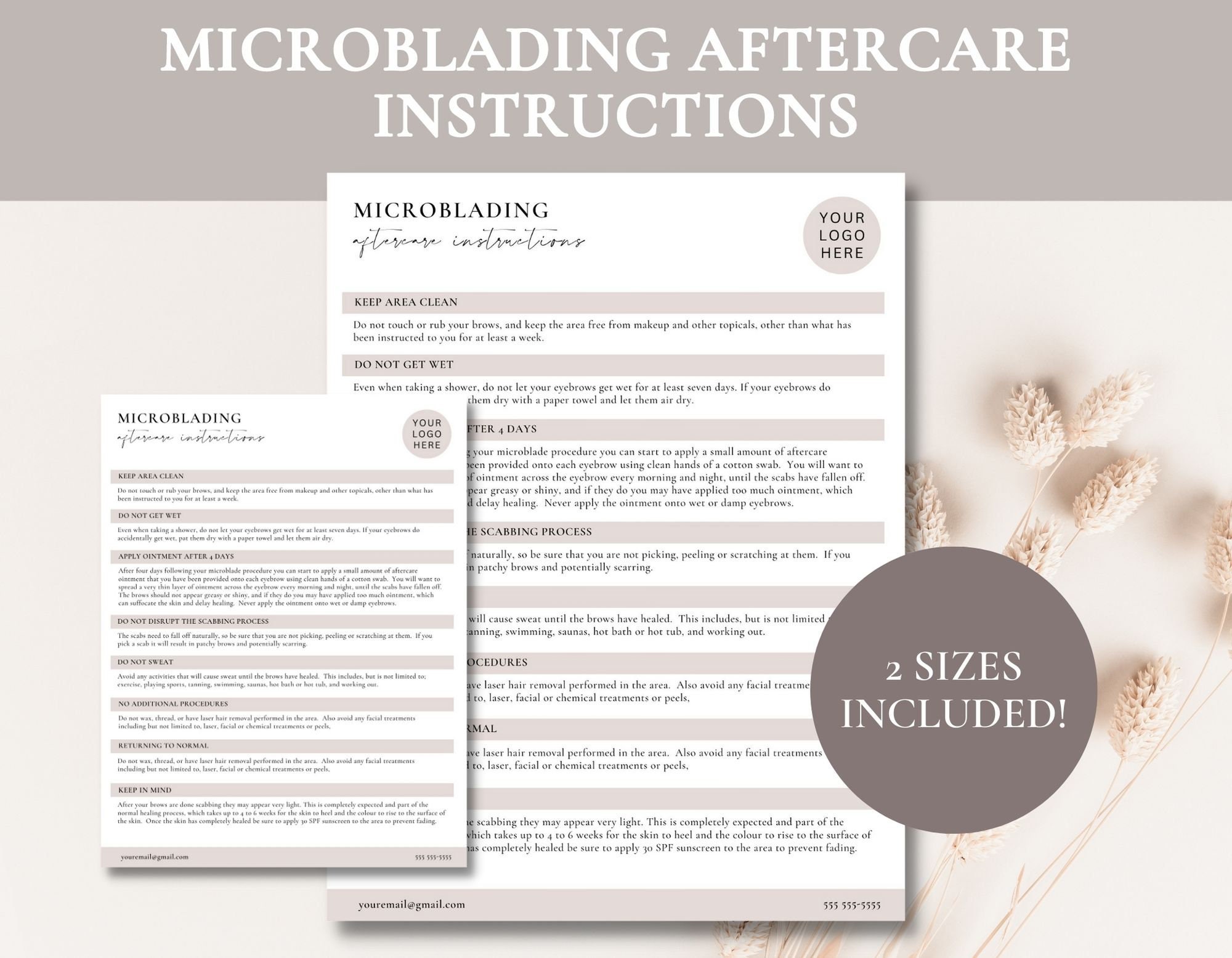 Microblading Aftercare Instructions | Microblading Client Form ...