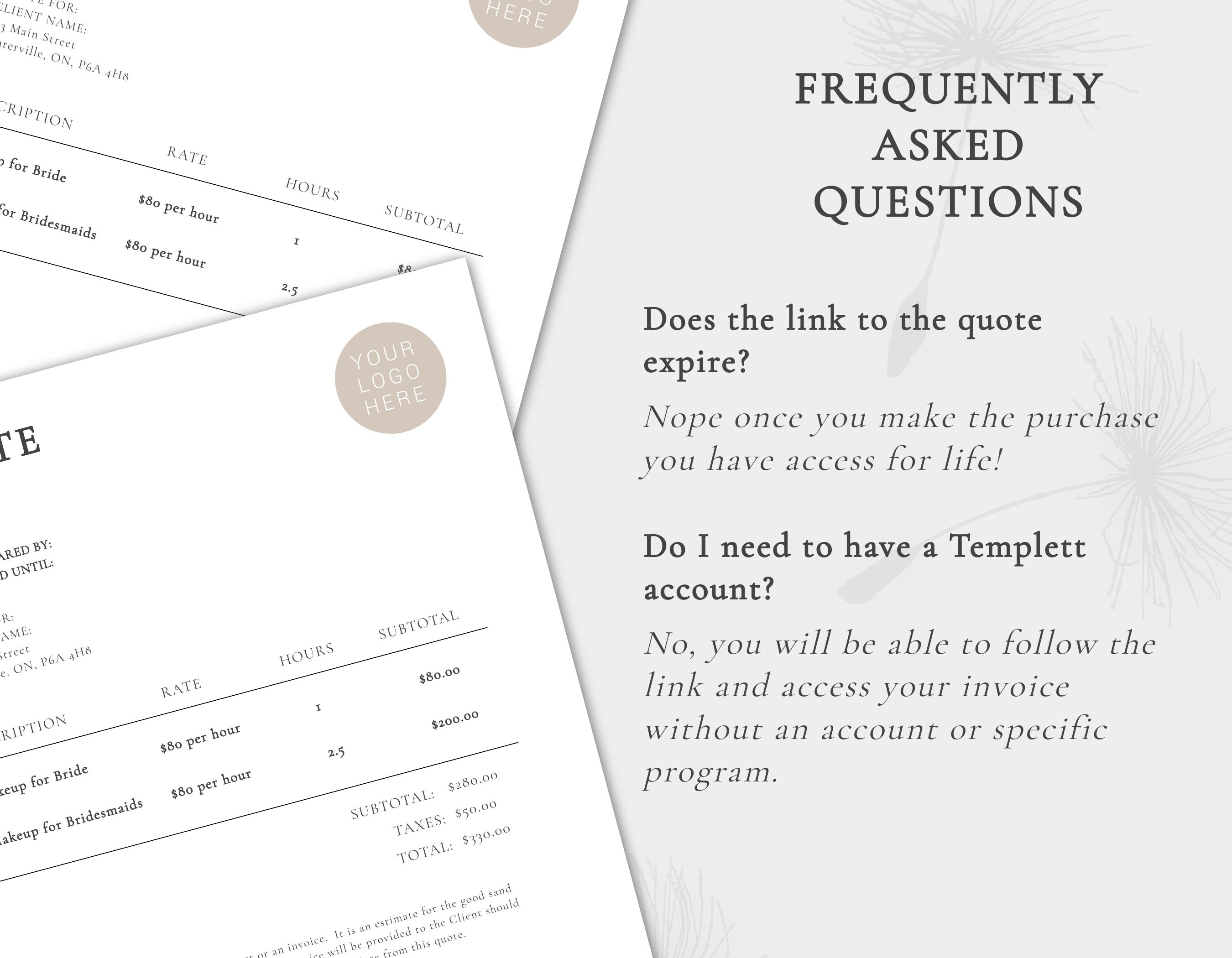 Editable Price Quotation Form Small Business Price Quote - Etsy