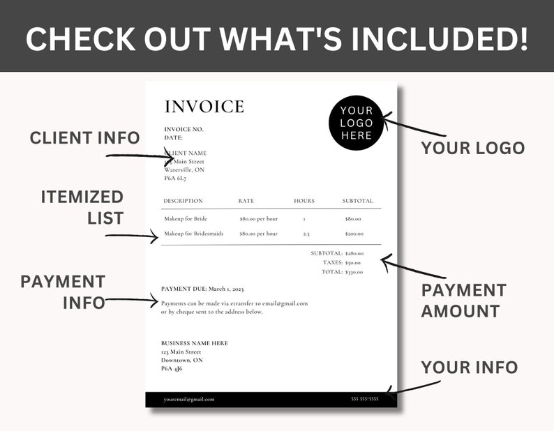 Editable Invoice Form | Custom Invoice Form | Business Invoice ...