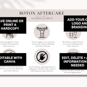 Illustrated Botox Aftercare Instructions | Botox Client Form | Botox ...