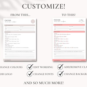 Facial Client Skin Analysis Form | Facial Client Intake Form | Client ...