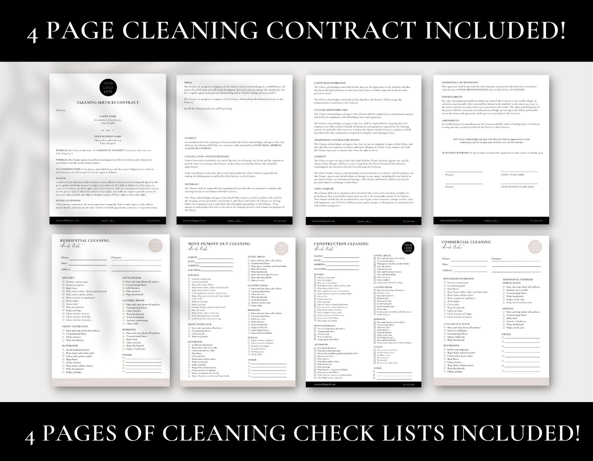 Cleaning Business Document Bundle | Editable Cleaning Business ...