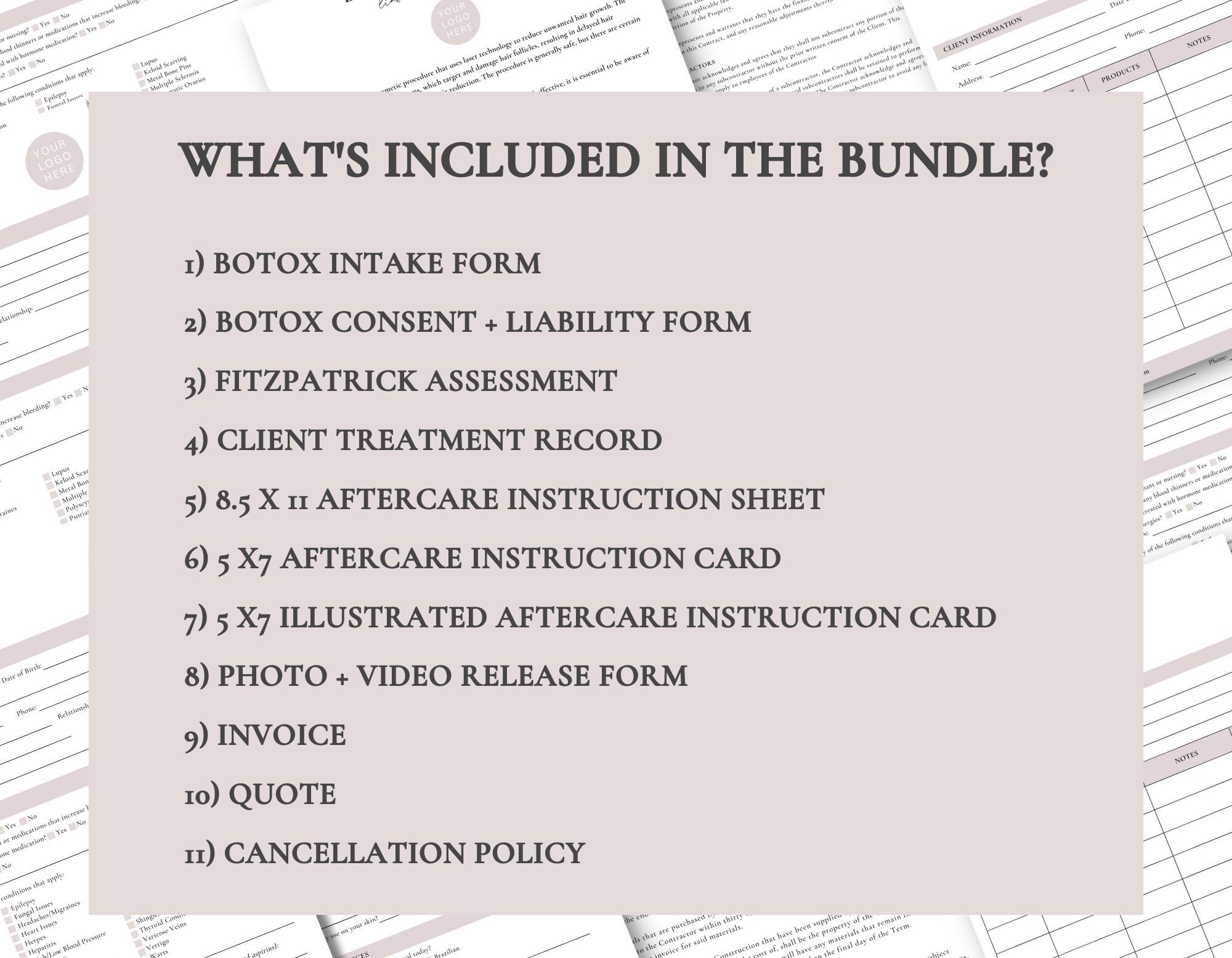 Botox Injection Document Bundle | Botox Client Form | Editable Botox ...