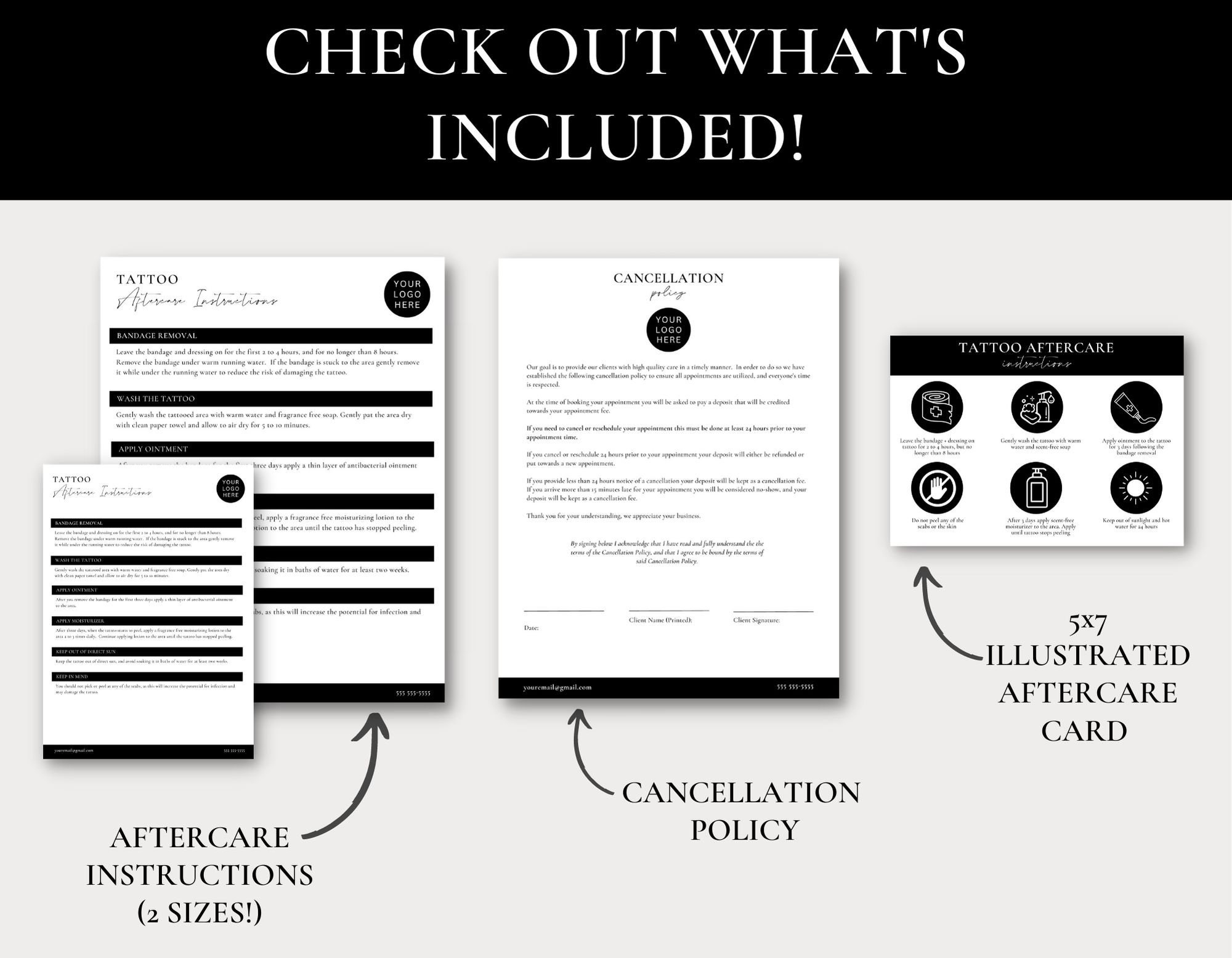 Tattoo Artist Document Bundle Editable Tattoo Consent Form - Etsy