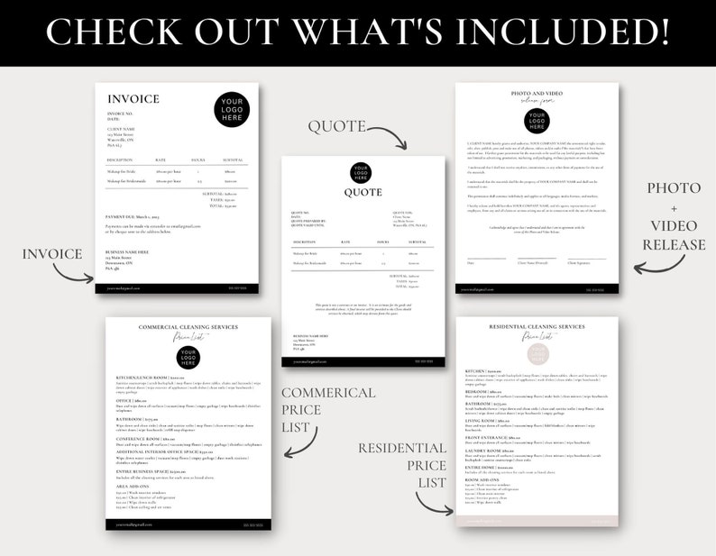 Cleaning Business Document Bundle | Editable Cleaning Business ...
