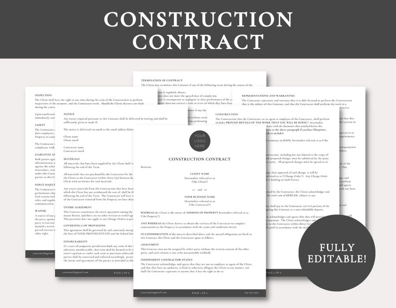 Professional Construction Contract | Professional Contractor Contact ...