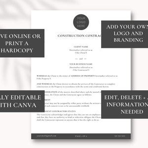 Professional Construction Contract | Professional Contractor Contact ...