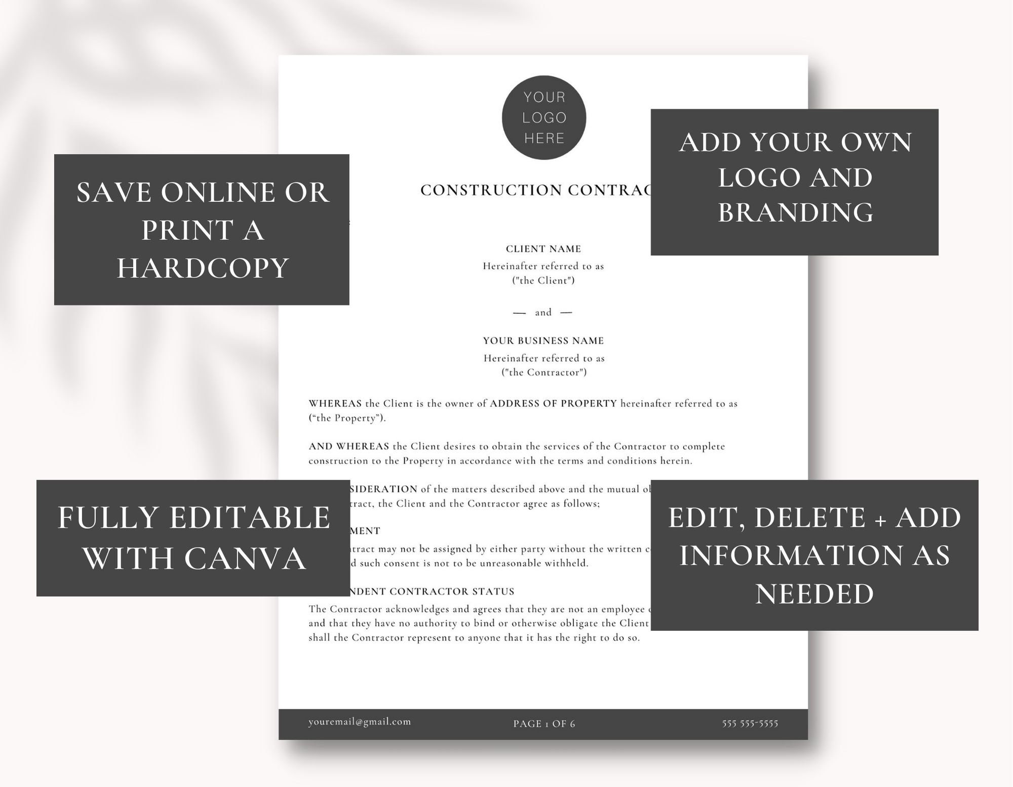 Professional Construction Contract | Professional Contractor Contact ...