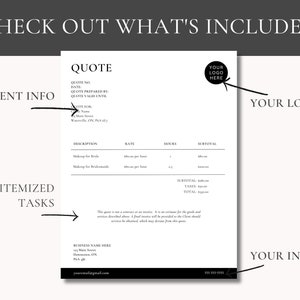 Editable Price Quotation Form | Small Business Price Quote | Modern ...