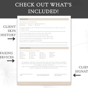 Editable Waxing Treatment Forms | Editable Waxing Client Intake Form ...