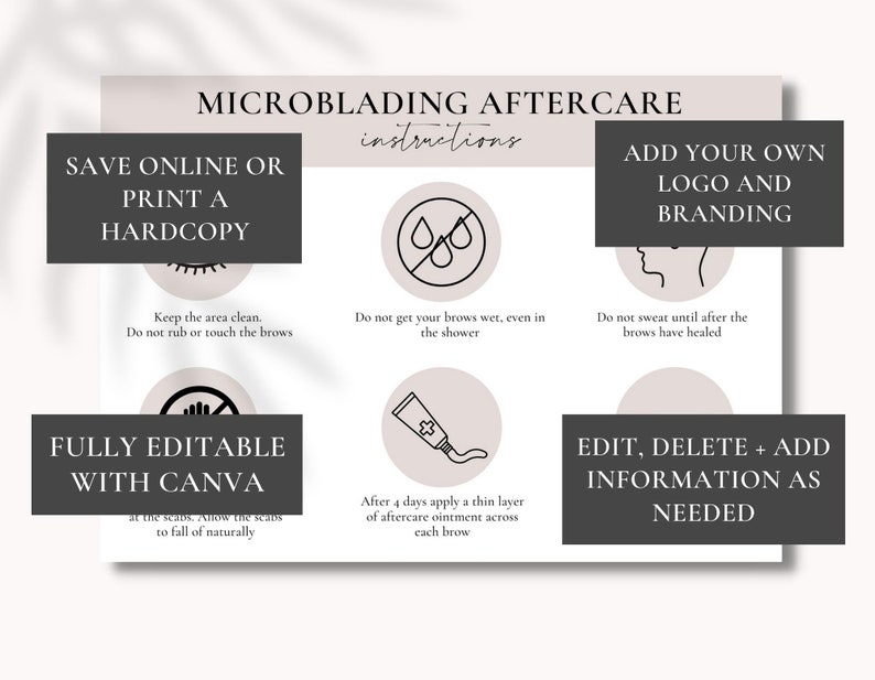 Illustrated Microblading Aftercare Instructions | Microblading Business ...