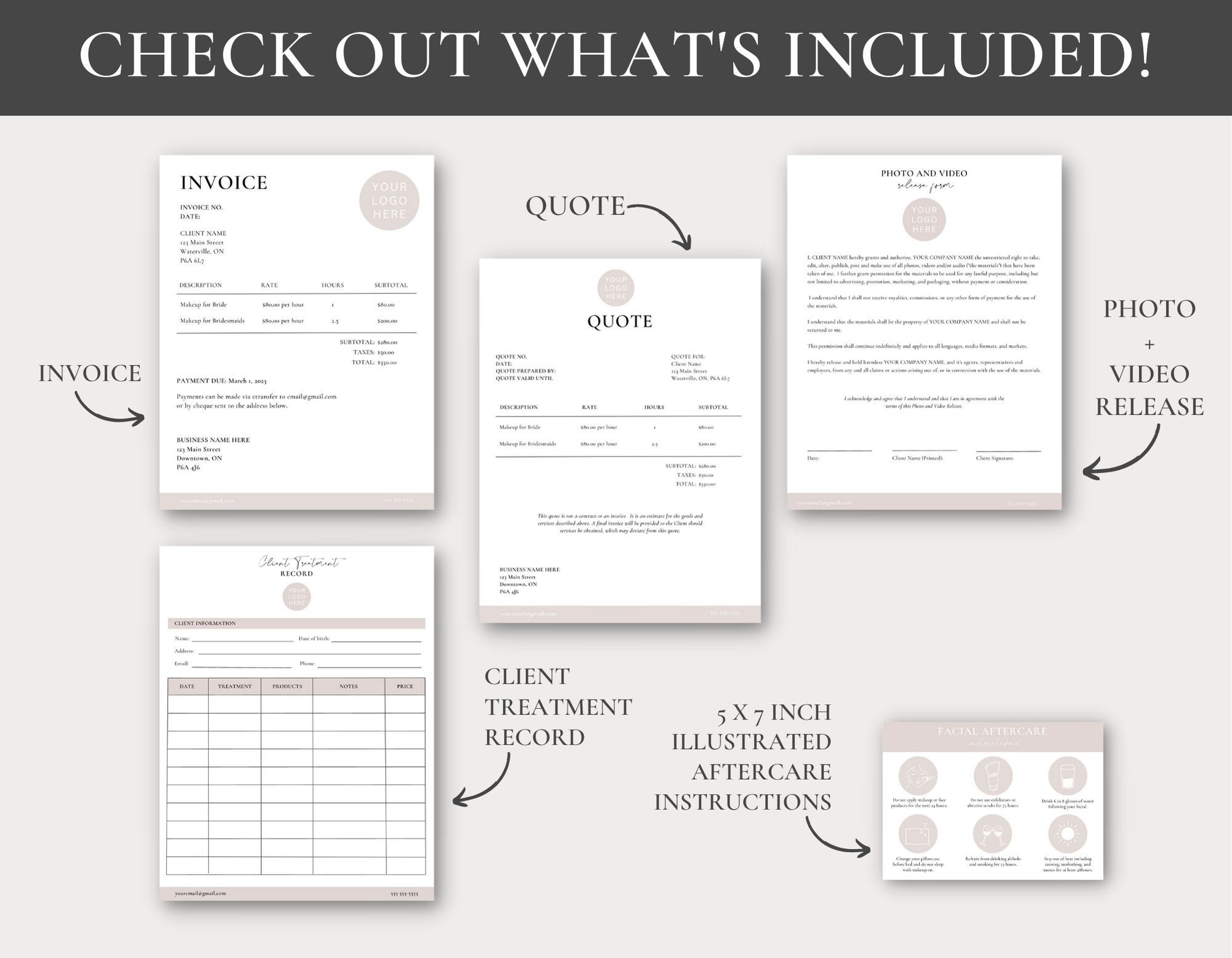 Facial Document Bundle Facial Treatment Forms Facial Form Templates ...